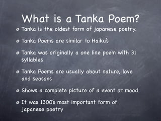 Japanese Tanka Poems