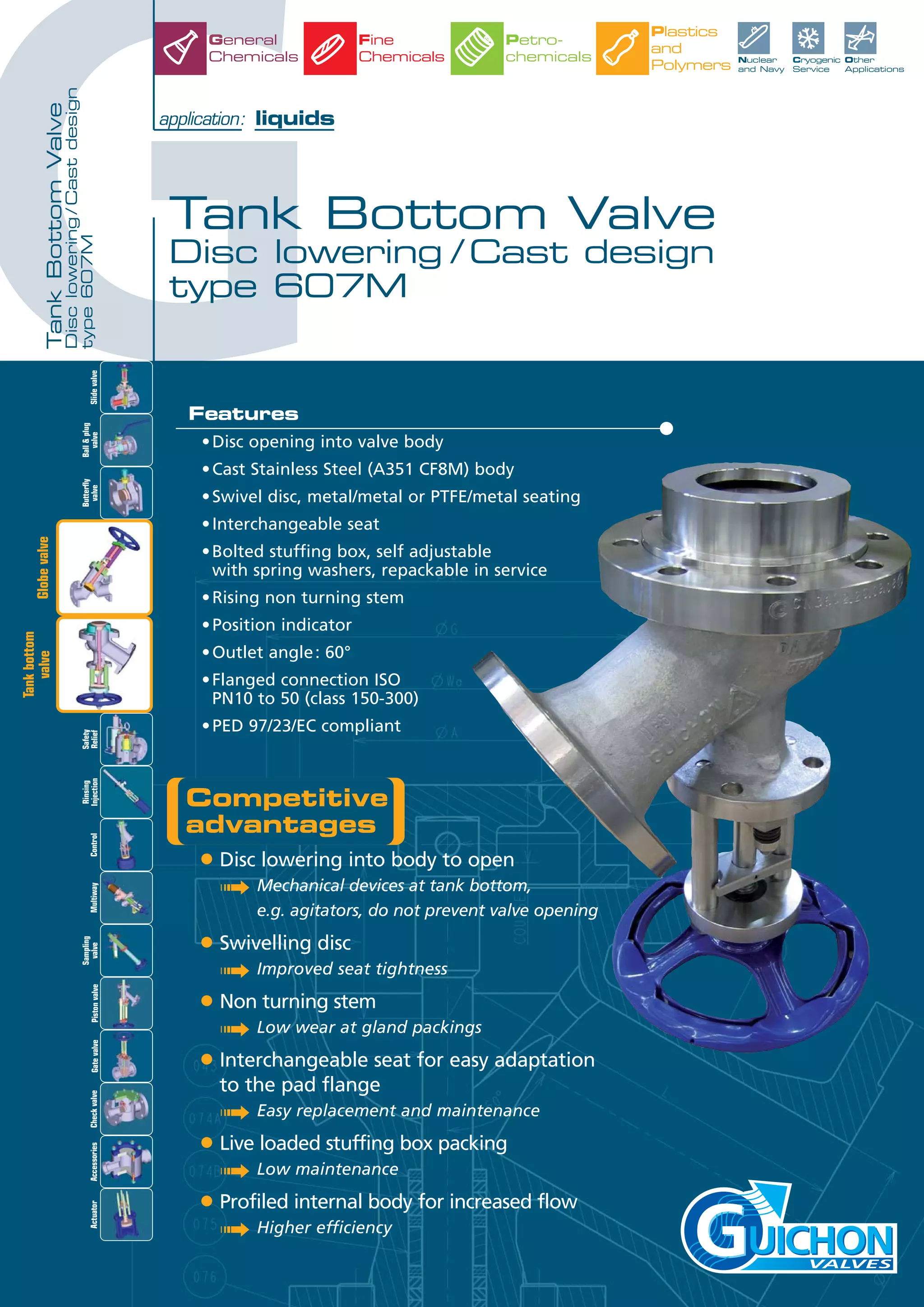 Tank bottom valve disc lowering-custom made valve-607m-Guichon Valves ...
