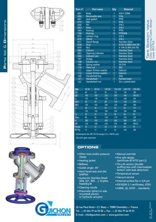 Tank bottom valve disc lowering-custom made valve-607m-guichon valves | PDF