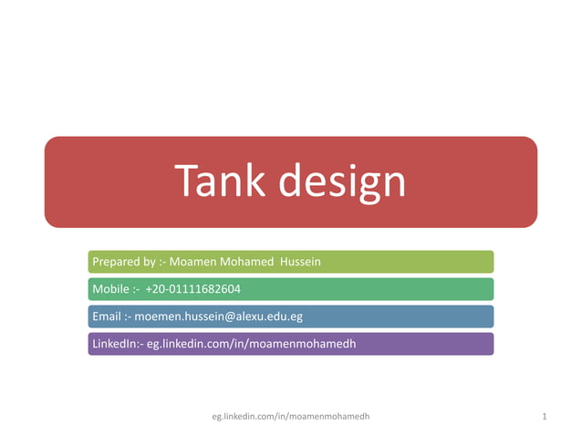 Tank design - powerpoint slides | PDF