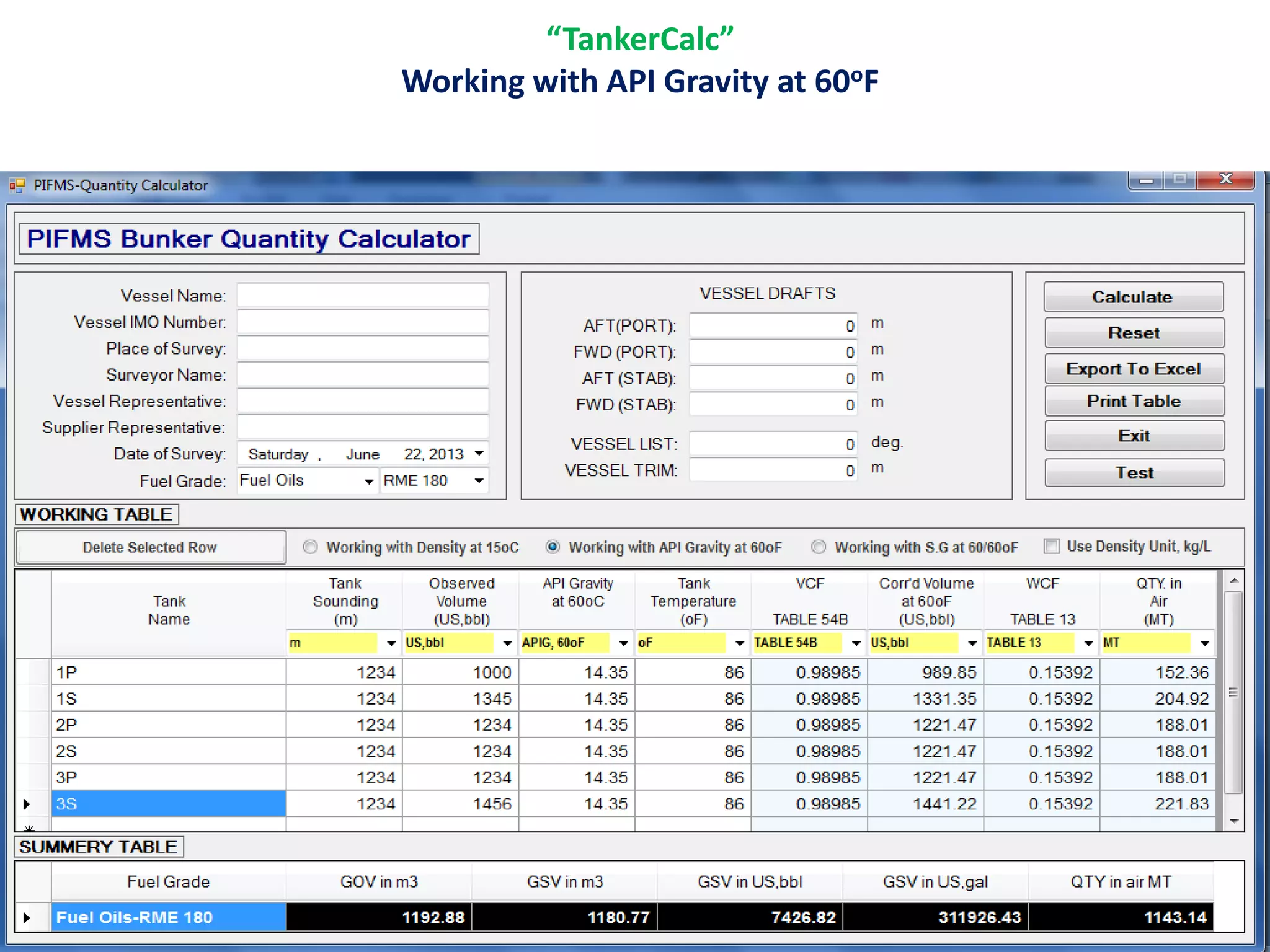 TankerCalc for Bunker Surveyors | PPSX