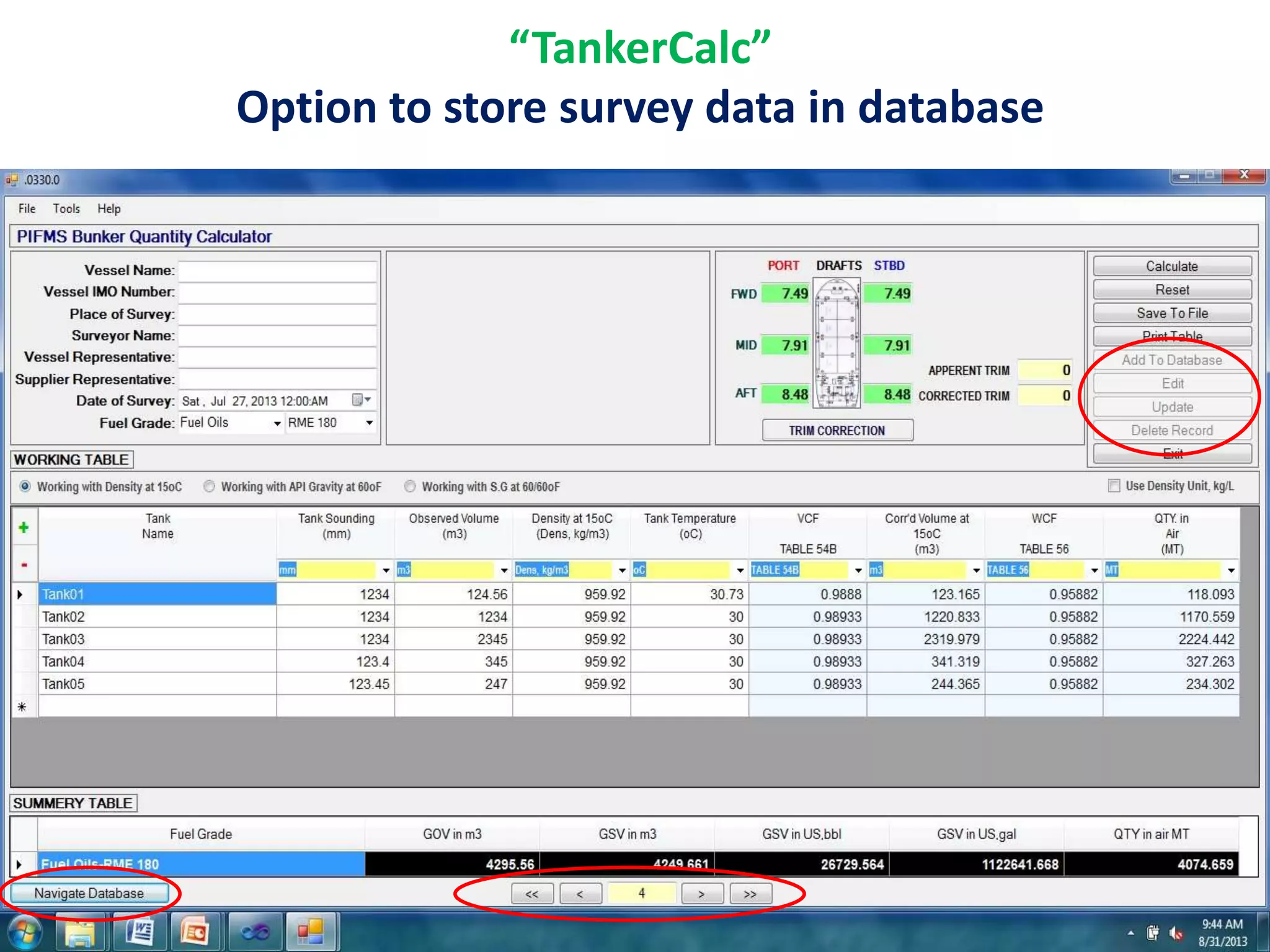 TankerCalc for Bunker Surveyors | PPSX