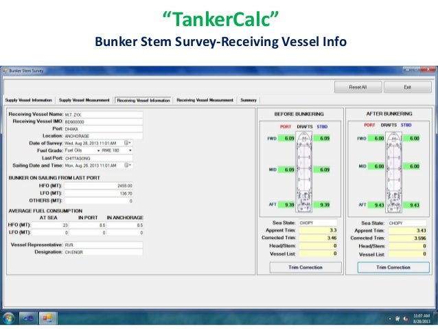 Bunker survey calculation software - tricksret