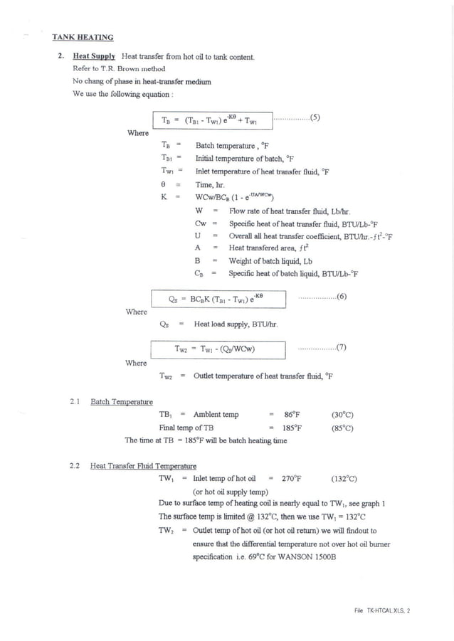 Tank heating calculation | PDF