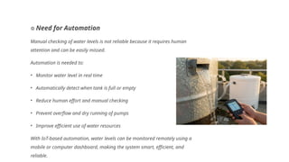IoT-Based Water Tank Level Monitoring and Alert System for Efficient ...