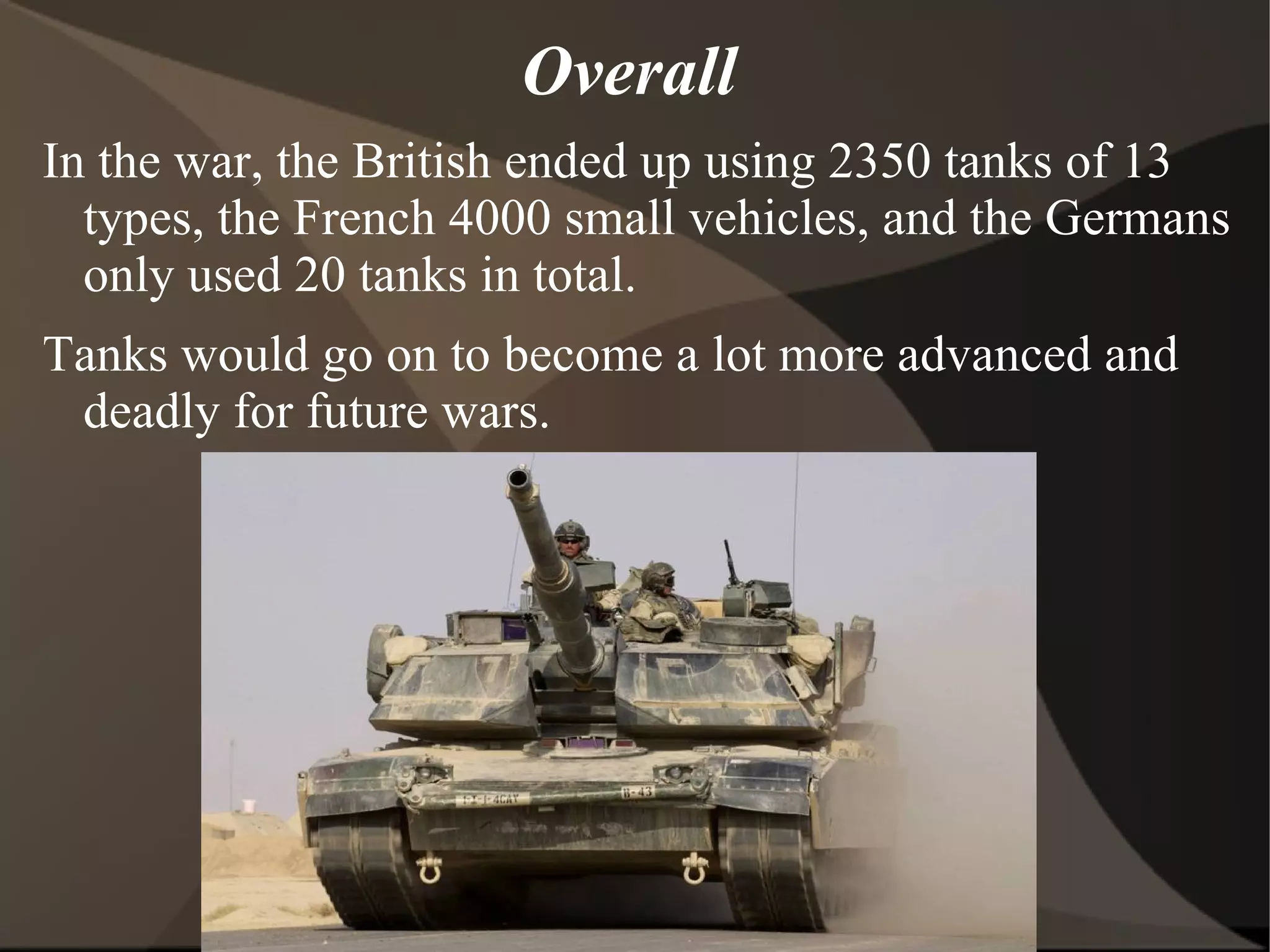 Tank usage in ww1 | ODP