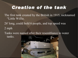 Tank usage in ww1 | ODP