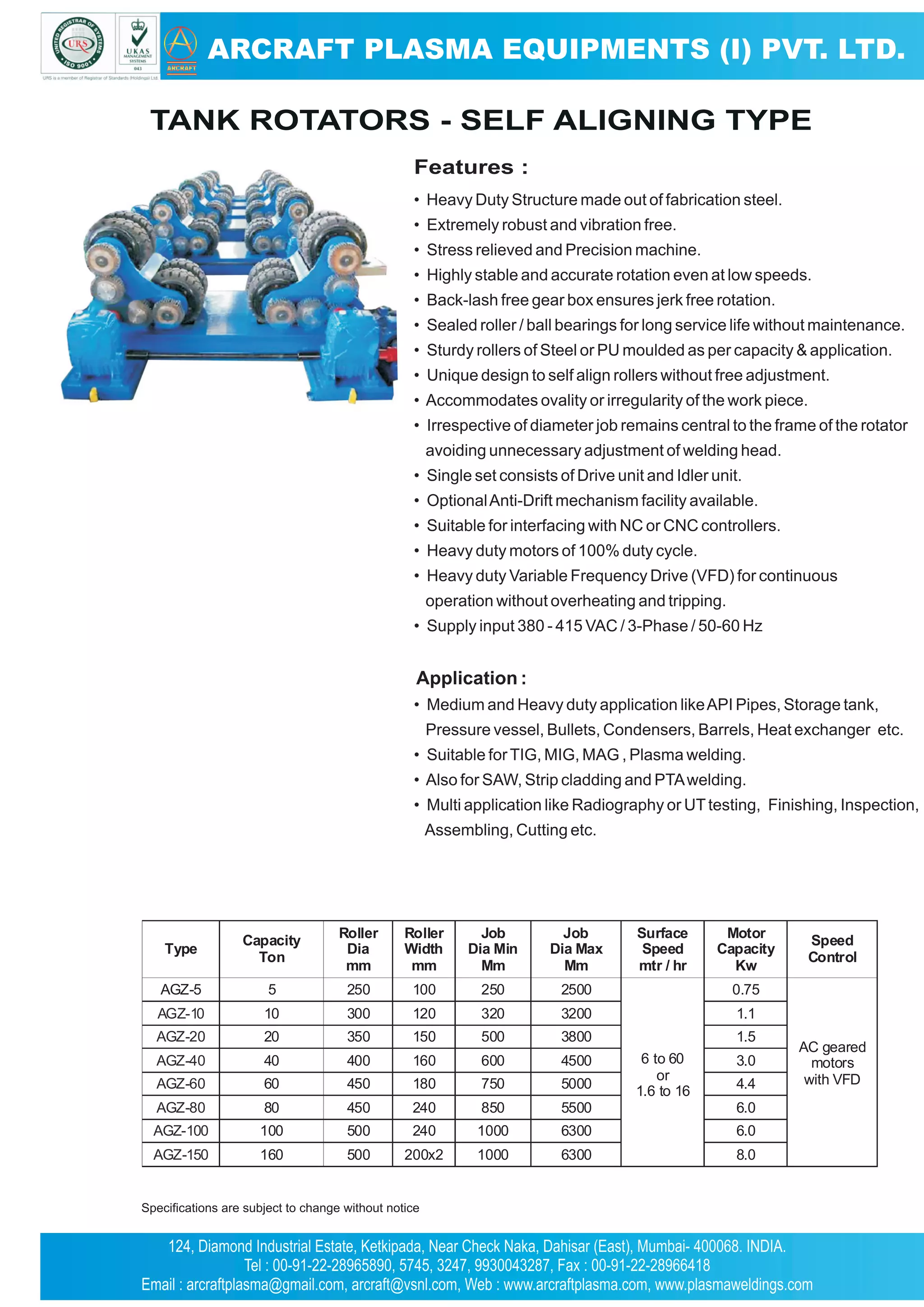Tank rotators self aligning type | PDF