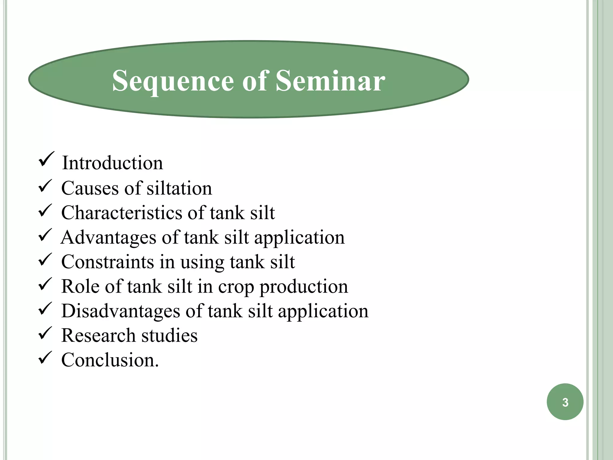 Use of tank silt in Agricultural lands | PPT
