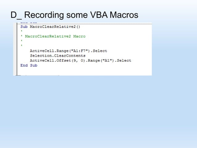 Introduction to Excel VBA/Macros | PPT