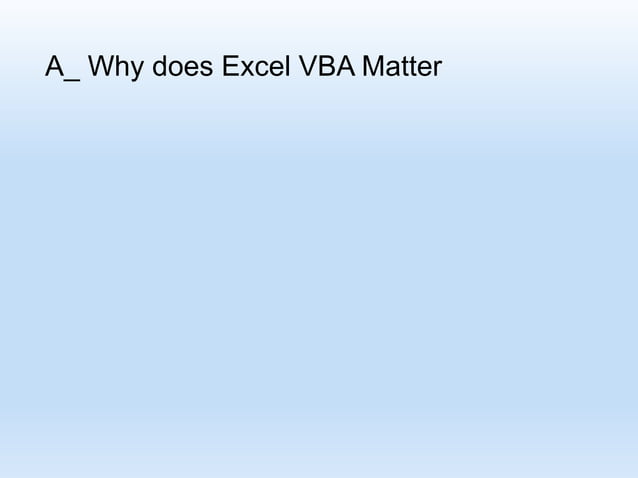 Introduction to Excel VBA/Macros | PPT