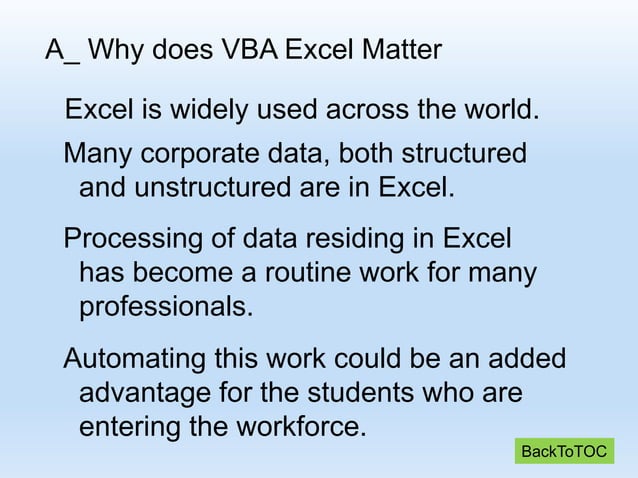Introduction to Excel VBA/Macros | PPT