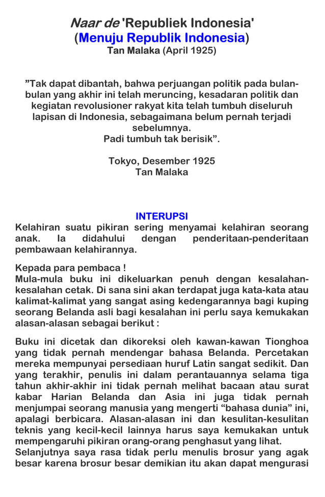Tan Malaka - Menuju Republik Indonesia | PDF