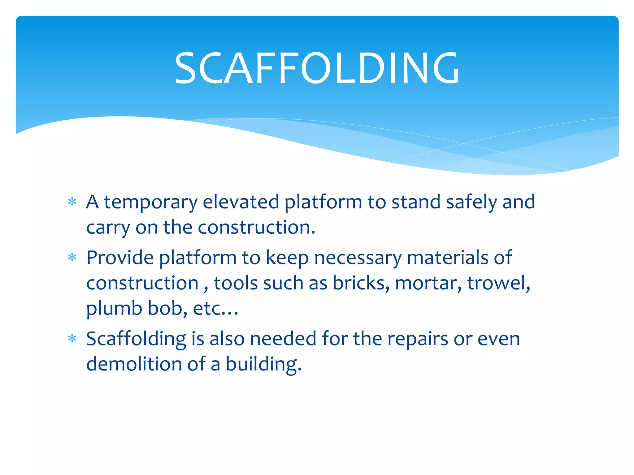 FORMWORK, SCAFFOLDING, CENTERING | PPTX