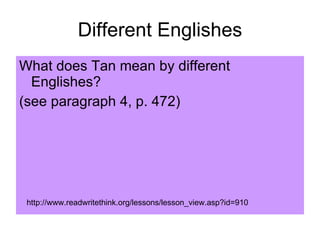 Tan Mother Tongue | PPT