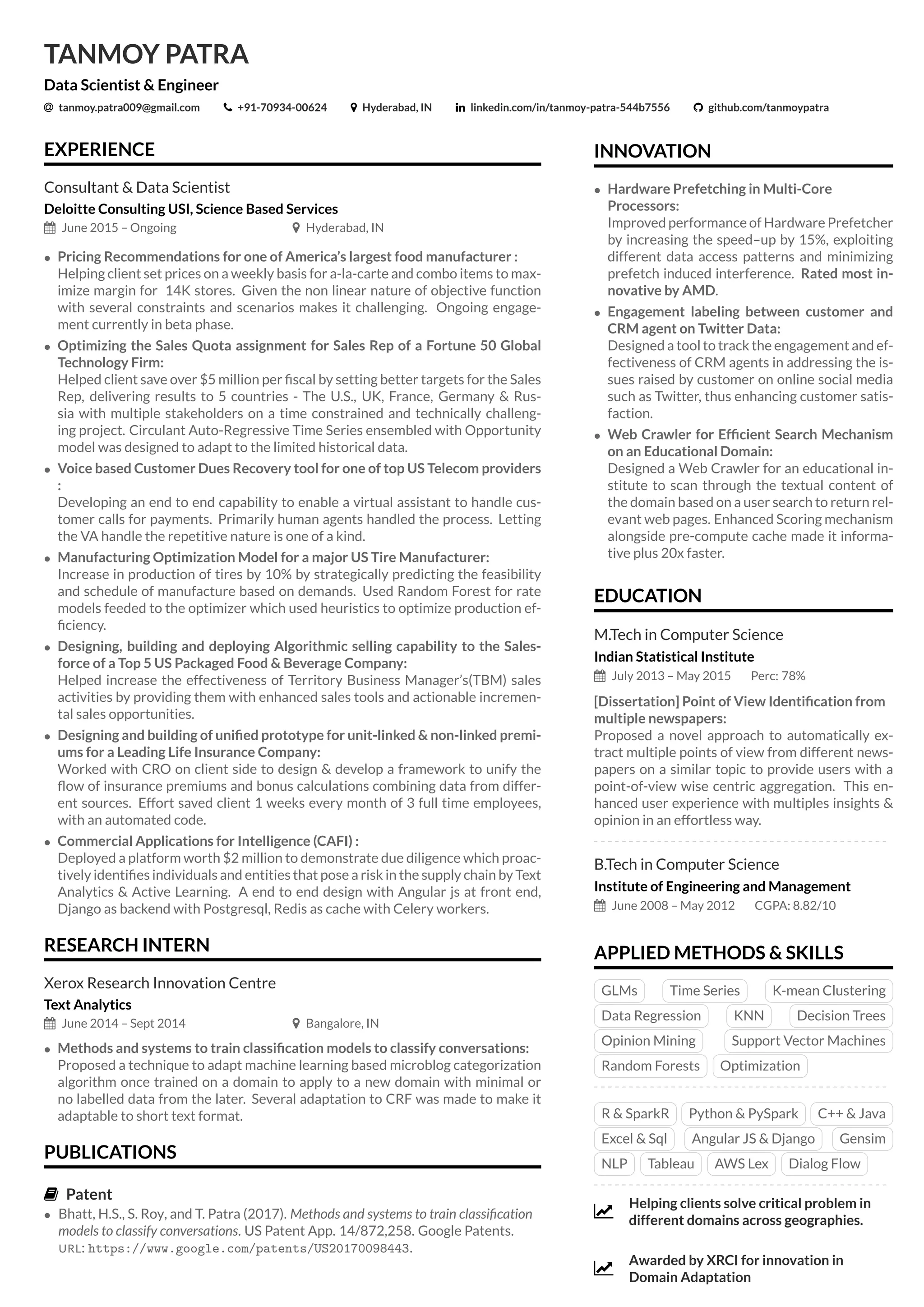 Tanmoy patra resume | PDF