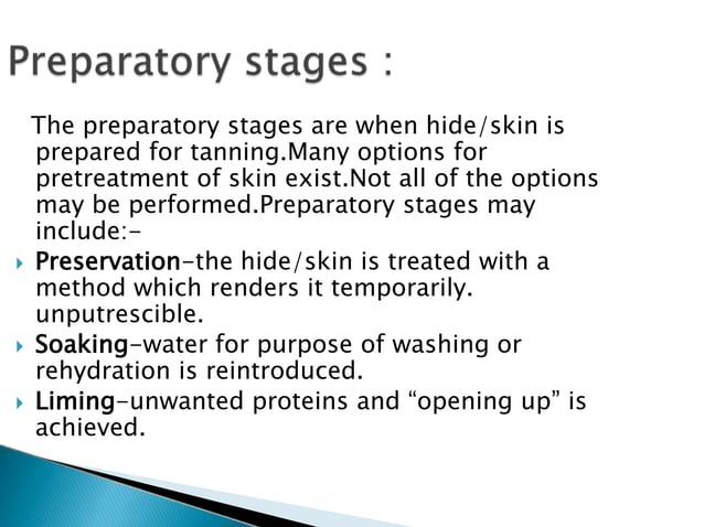 tannery industry operation, process and treatment | PPTX