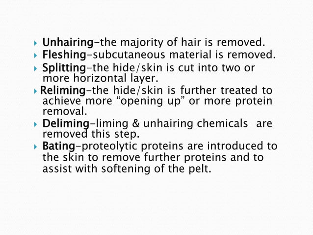 tannery industry operation, process and treatment | PPTX