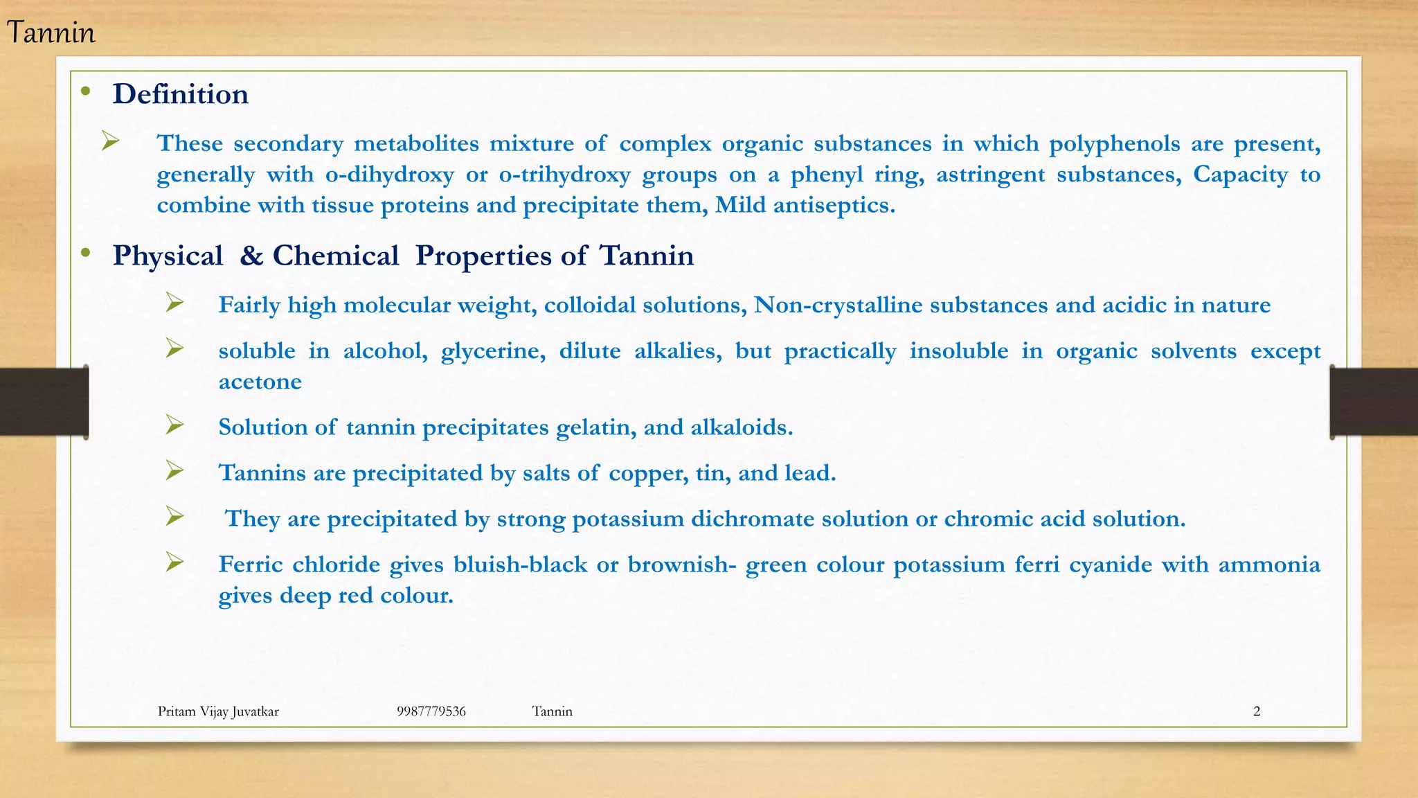 Tannins | PPTX