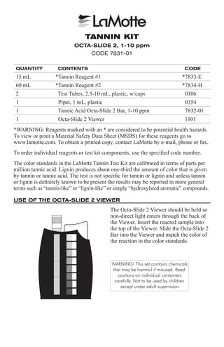 Tannin kit instrauctions | PDF