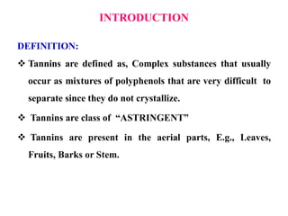 TANNINS - I D.Pharm ER-20:13T | PDF