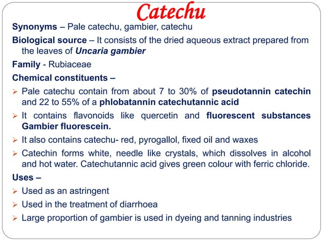 Tannins and tannins drugs | PPT