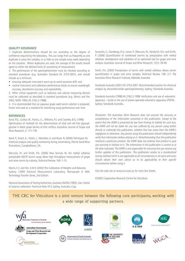 Tannins in red grapes and wine (method for analysis) | PDF