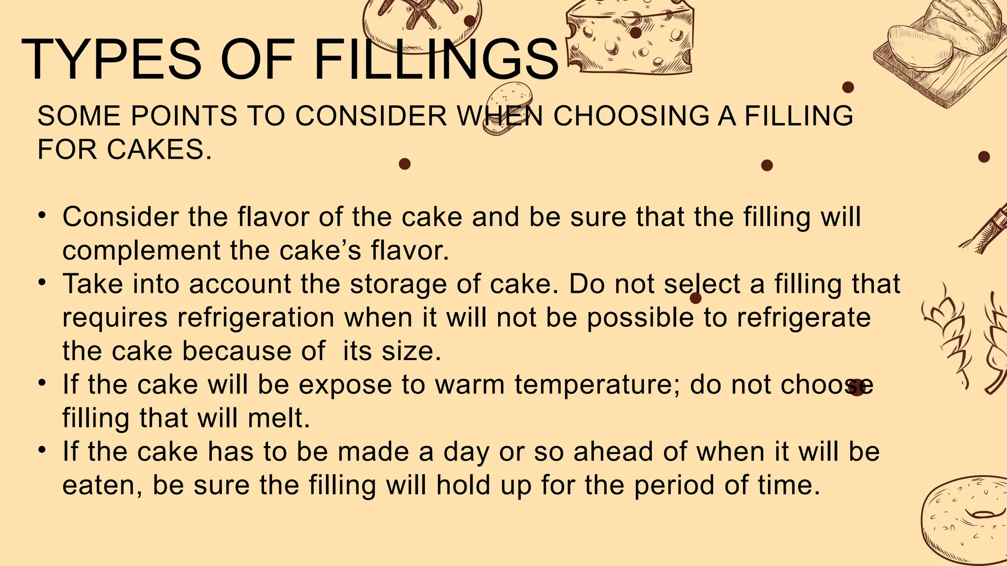 prepare and select fillings for cakes pptx | PPTX