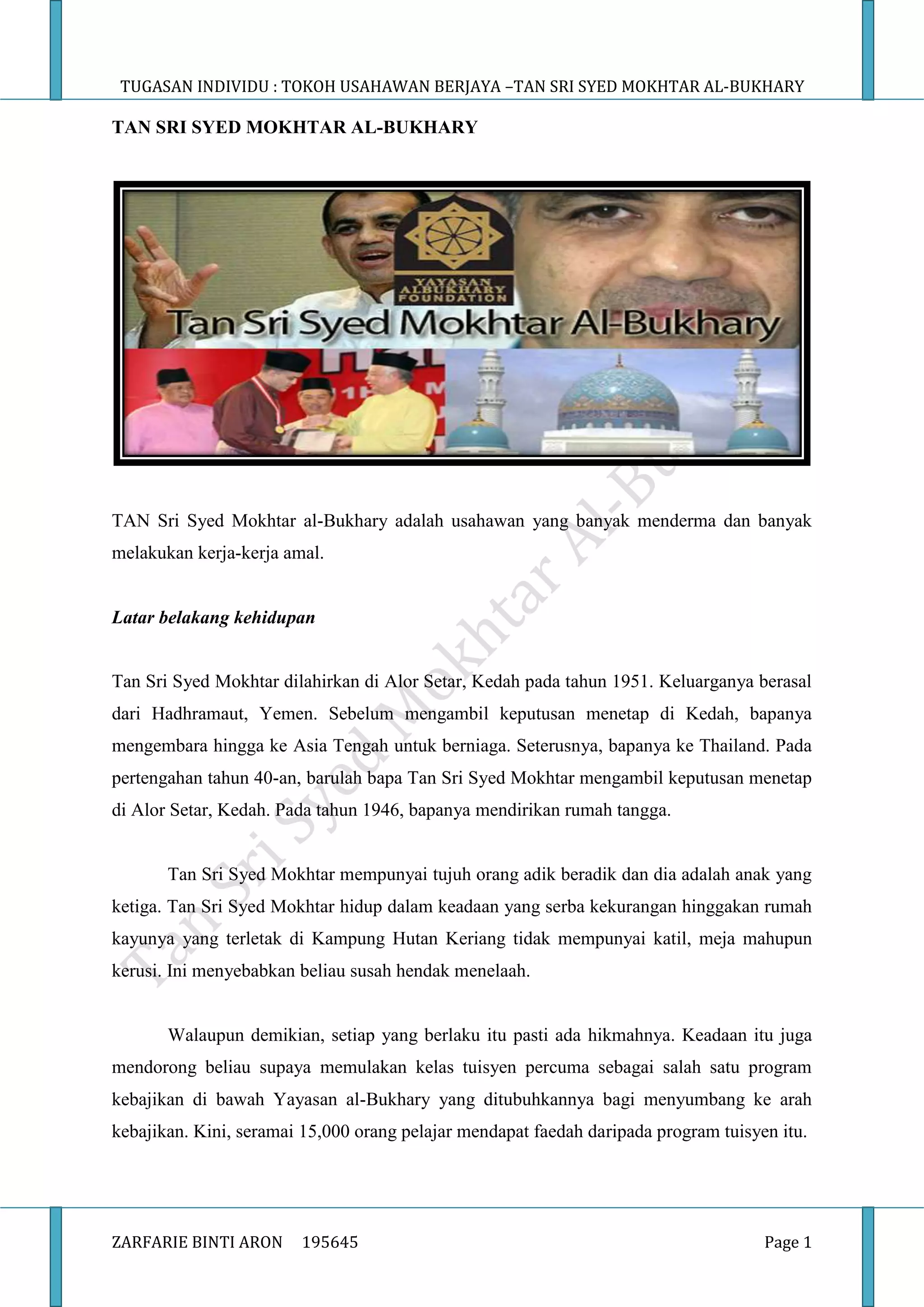 Tan sri syed mokhtar | DOCX