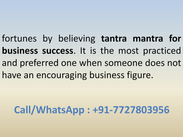 Tantra mantra for business success | PPT