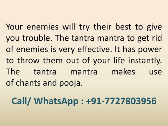 Tantra Mantra to Get Rid of Enemies | PPTX | Mental Health | Diseases ...