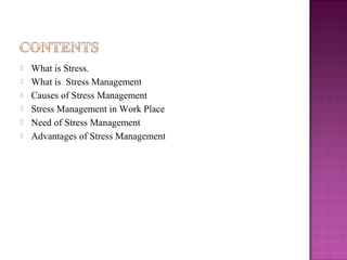 stress management | PPT
