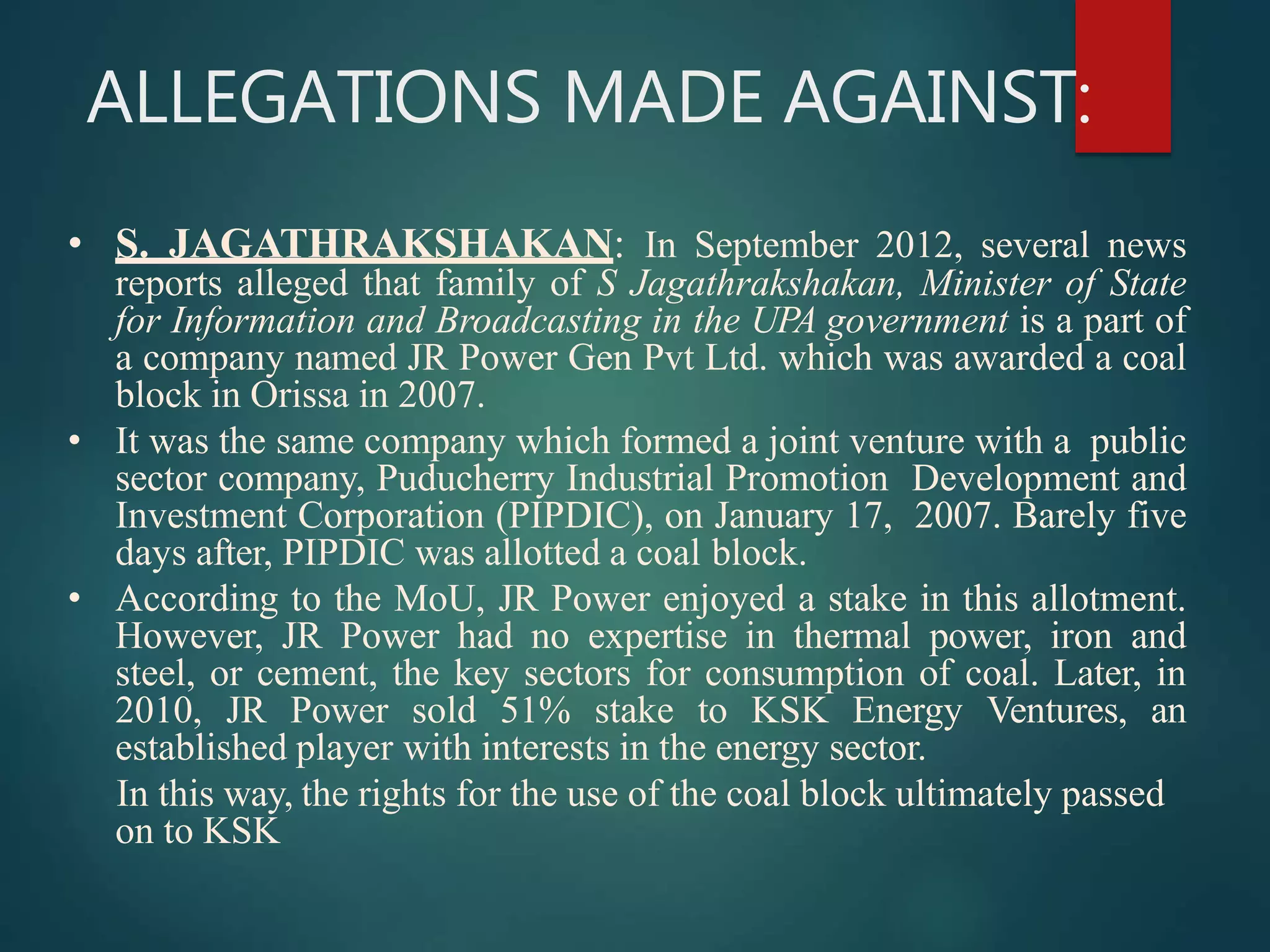 Coal Scam India(Coal Gate) ppt. | PPTX