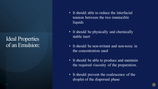Emulsion process and physical details of pharmaceutical | PDF
