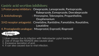 Peptic ulcer and drugs used in its treatment | PPT