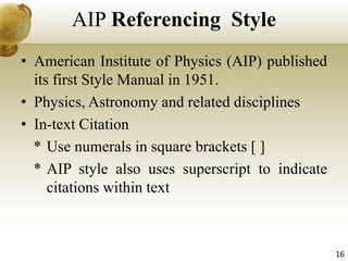 Referencing Styles in Research | PPTX