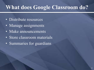 GOOGLE CLASSROOM | PPTX | Education industry | Industries
