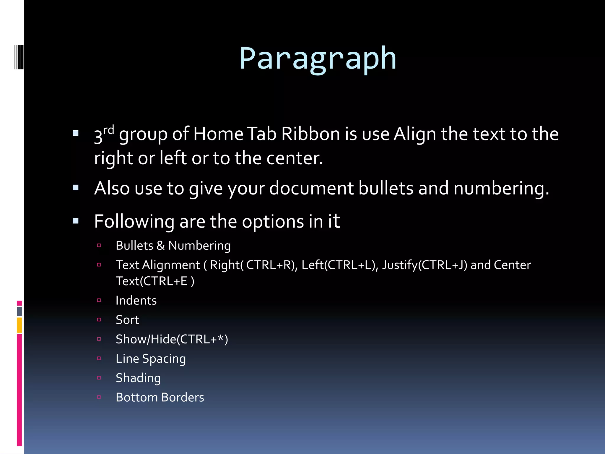 Microsoft Word Home tab Presentation | PPTX