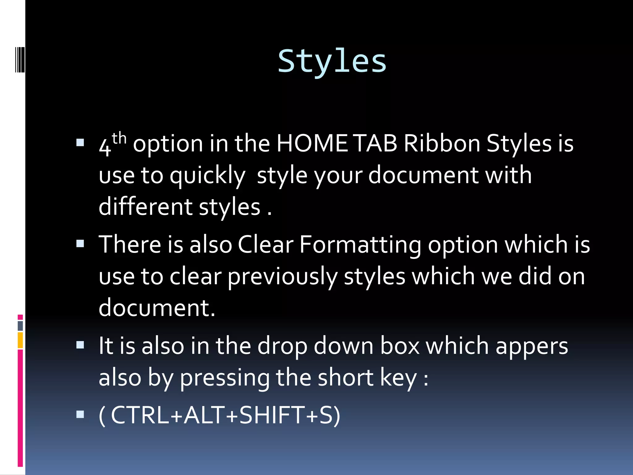 Microsoft Word Home tab Presentation | PPTX