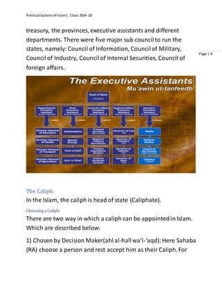 Political System of Islam(BSA-19) IBA Sukkur | PDF