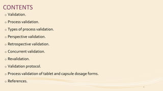 validation of tablet and capsule formulation8 | PPTX