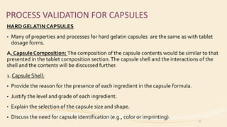 validation of tablet and capsule formulation8 | PPTX