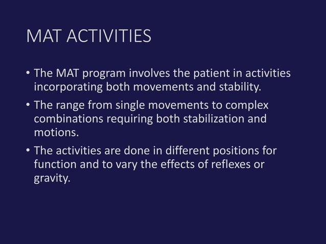 MAT ACTIVITIES | PPTX | Physical Therapy | Wellness