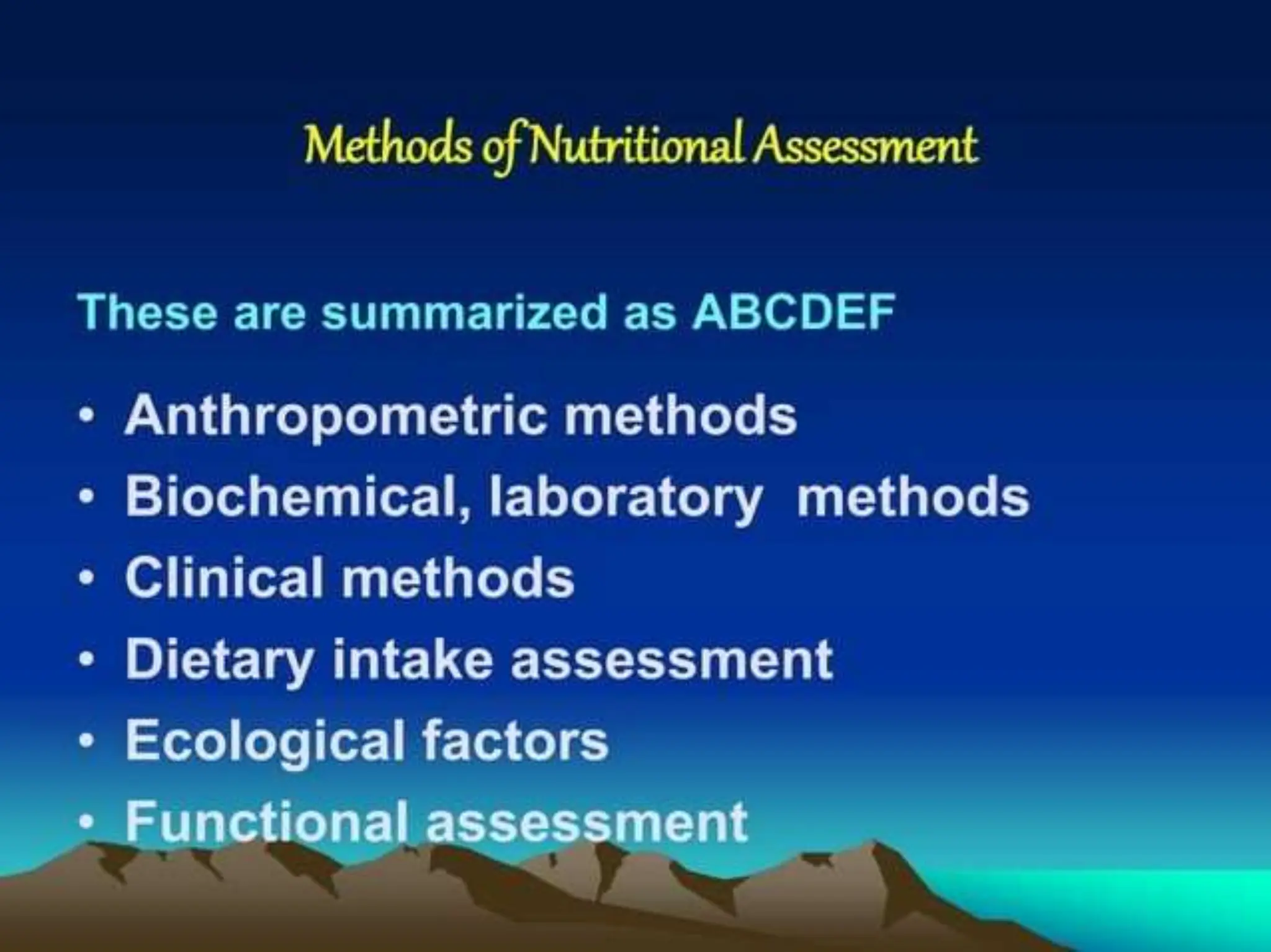 Nutritional Assessment Methods And Signs Pptx