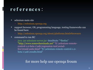 Tanvir Afzal: Selenium | PPT