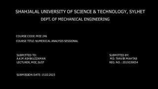 Finding the trajectory of a space shuttle model using MATLAB code | PPTX
