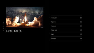 Finding the trajectory of a space shuttle model using MATLAB code | PPTX