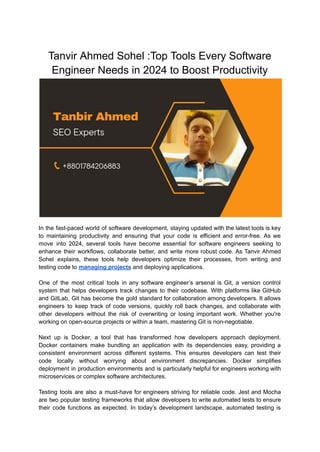 Tanvir Ahmed Sohel _Top Tools Every Software Engineer Needs in 2024 to Boost Productivity.pdf