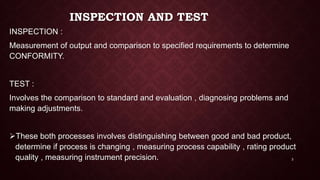 inspection , test and measurement | PPT