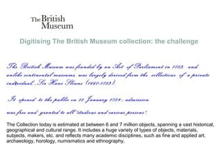 Tanya Szrajber, The British Museum Collection Database | PPT